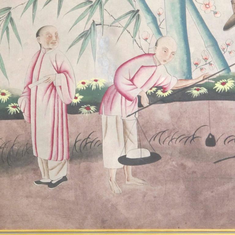 Framed Chinese Wall Paper Panel at 1stDibs