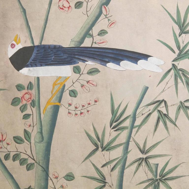 Framed Chinese Wall Paper Panel at 1stDibs