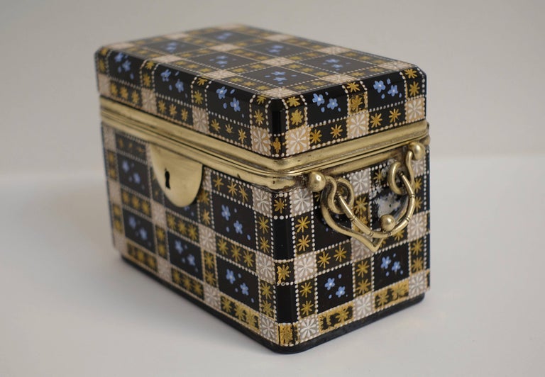 Antique Moser Glass and Enamel Box at 1stDibs | moser glass box, moser box