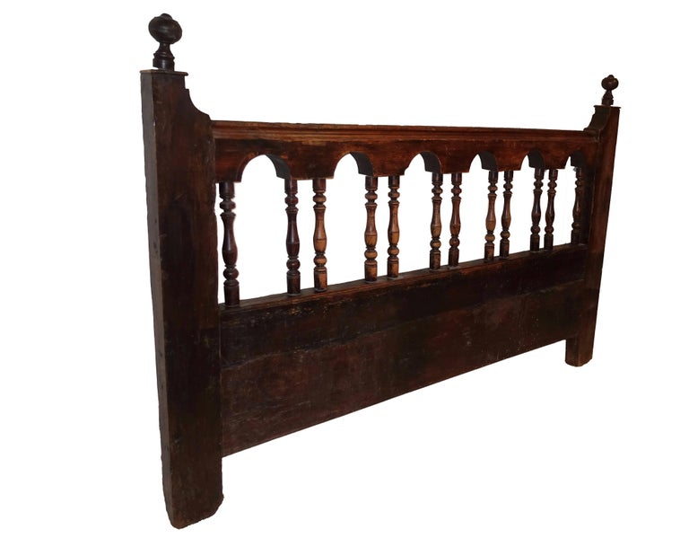 Rustic 19th Century Spanish Queen Size Headboard at 1stDibs