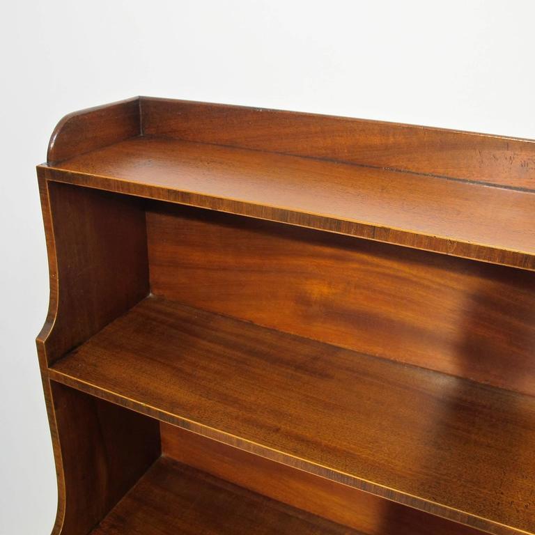 Mahogany Waterfall Bookcase with Single Drawer, English at 1stDibs