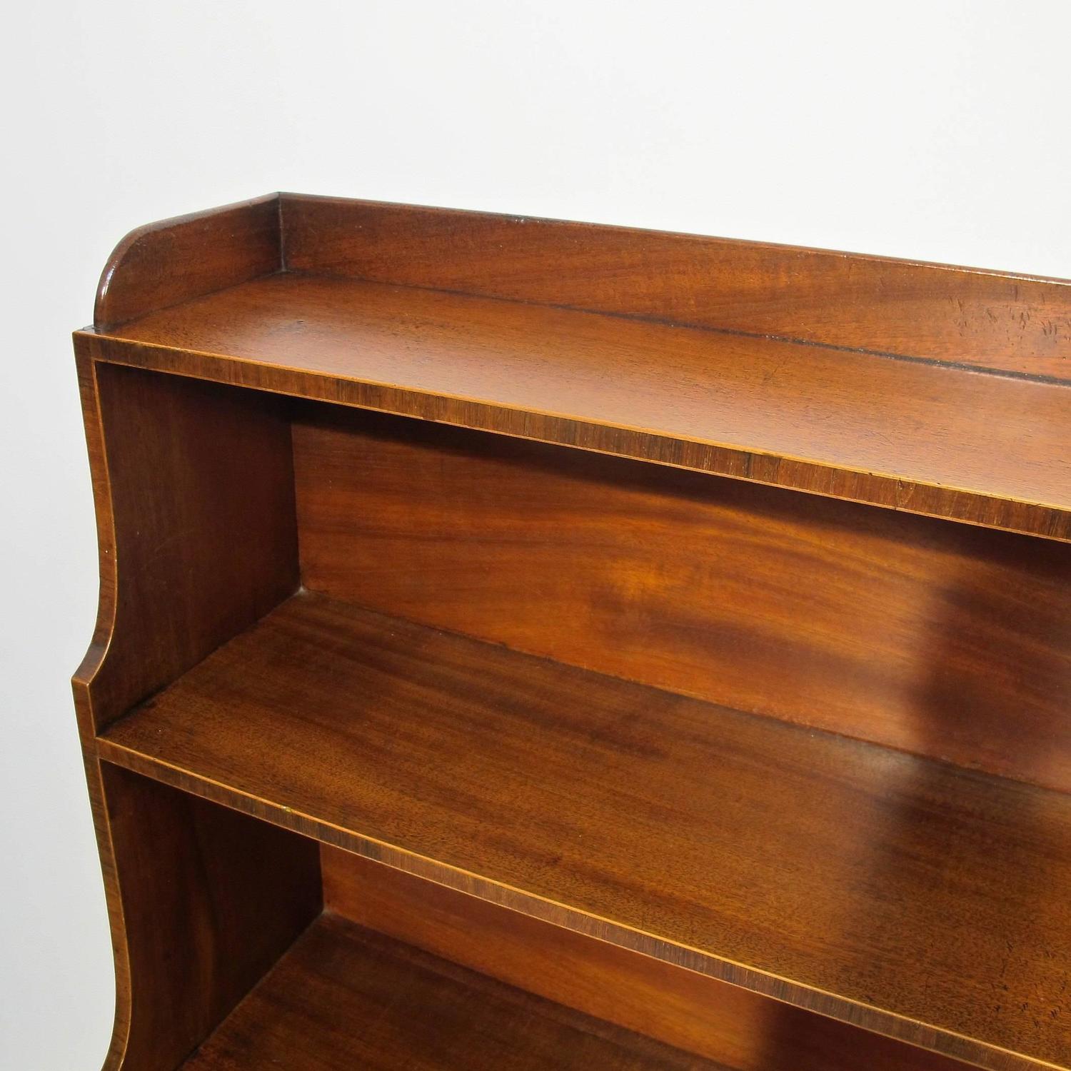 Mahogany Waterfall Bookcase with Single Drawer, English at 1stdibs