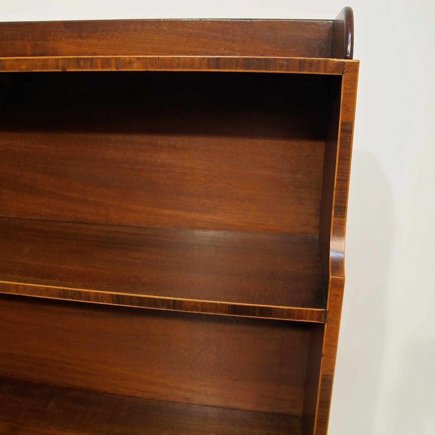 Mahogany Waterfall Bookcase with Single Drawer, English at 1stdibs