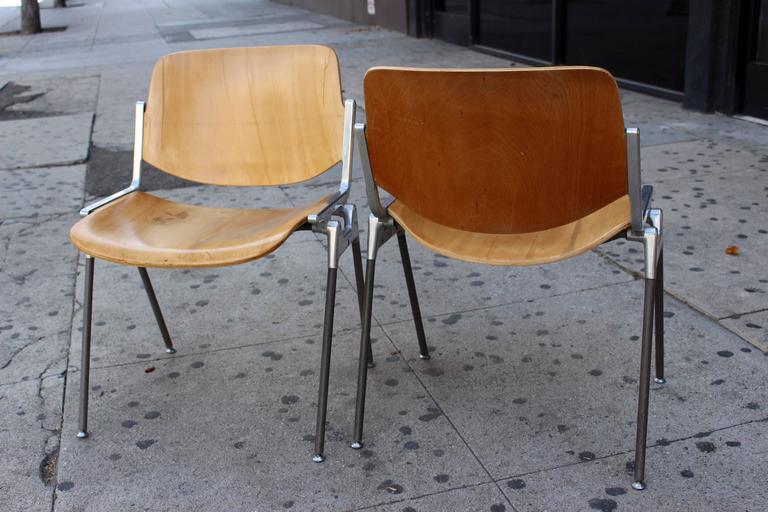 Set of Four Italian Chairs Designed by Giancarlo Piretti for Castelli ...