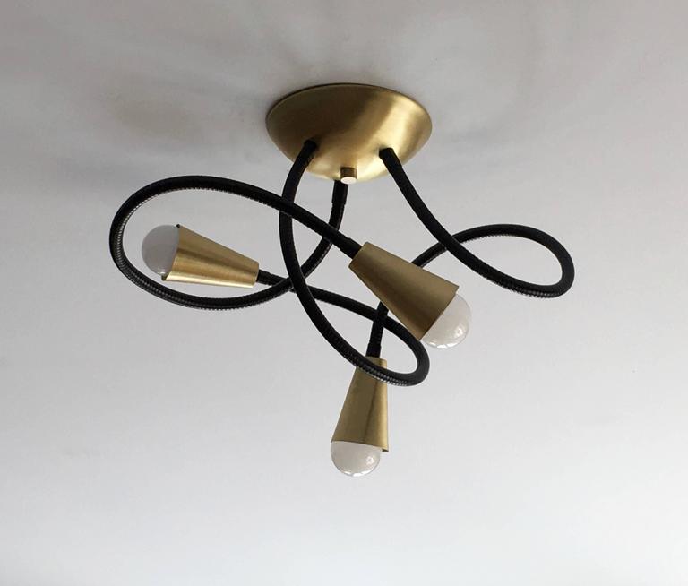Three-Light Meander Flexible Arm Ceiling Mounted Light Fixture For Sale ...
