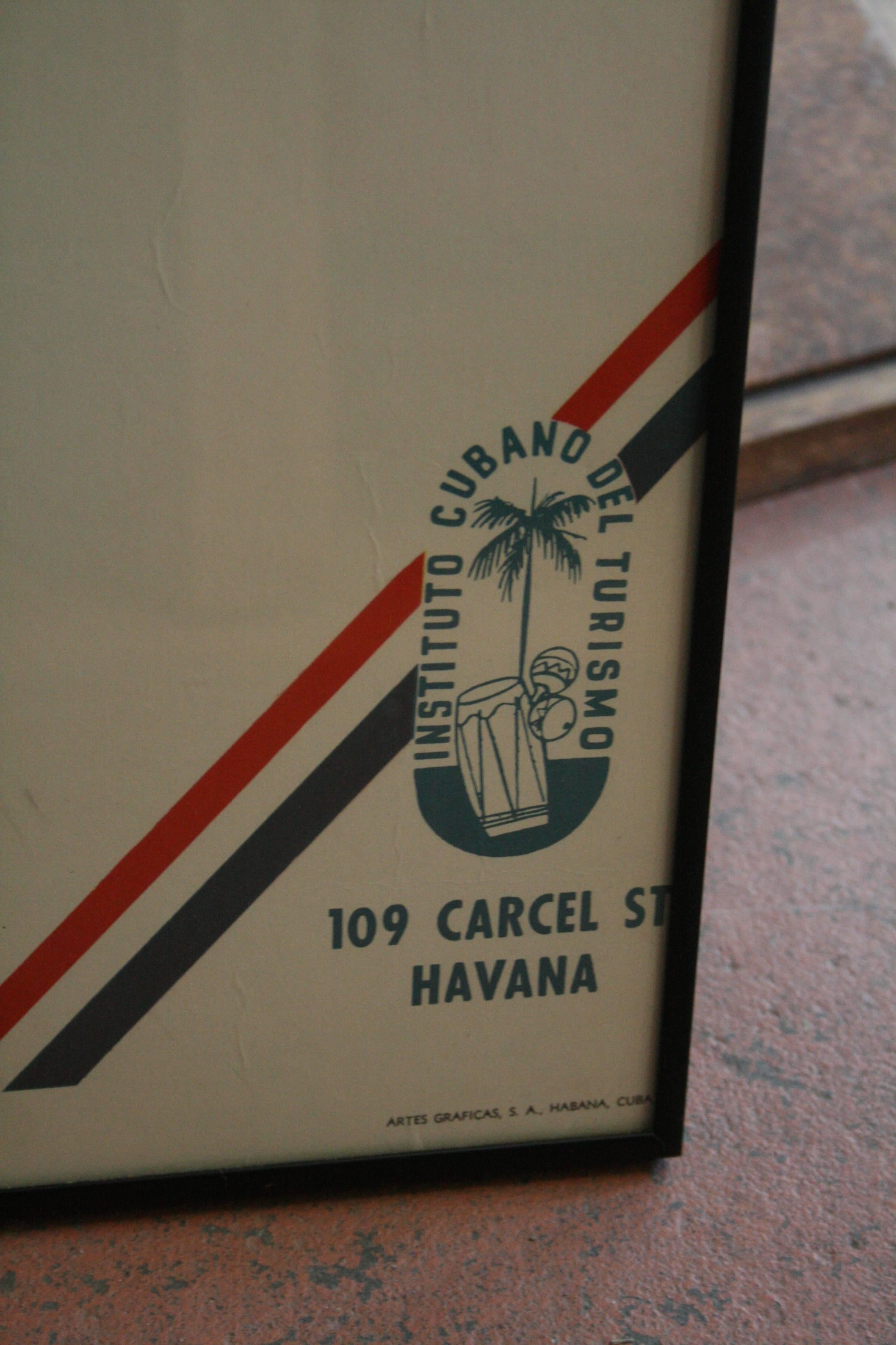 Original Pre-Castro era Cuba Tourism Poster circa 1953 at 1stDibs