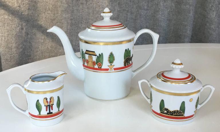 La Maison De Louis Cartier Gold Panther Coffee Set at 1stDibs