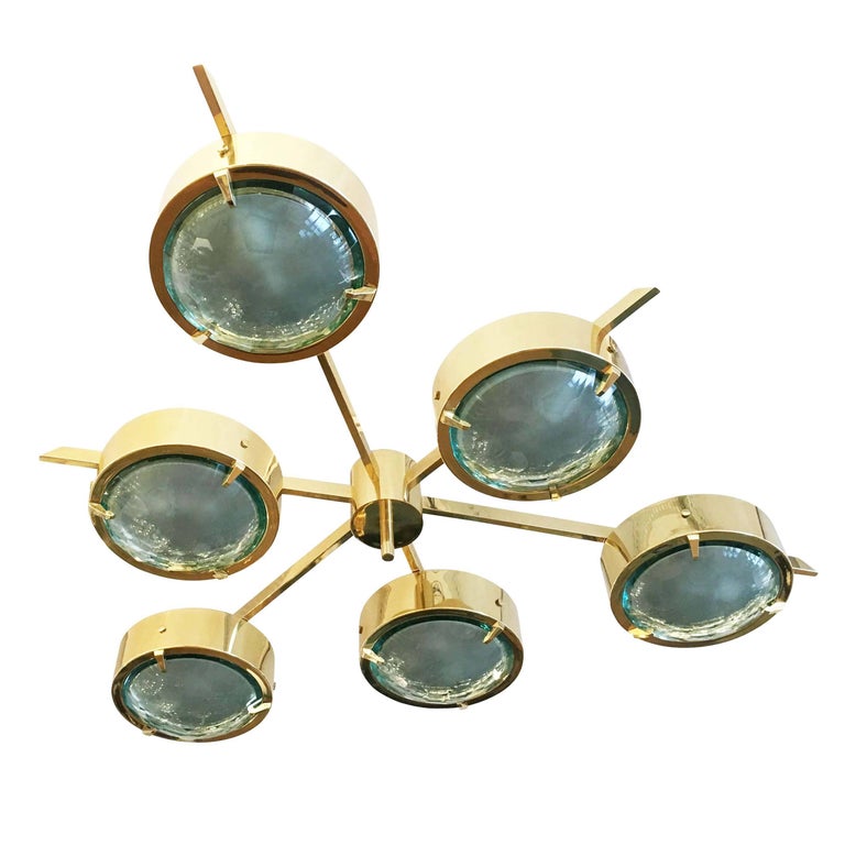 "Stella" Faceted Glass Ceiling Light by Fedele Papagni and Gaspare ...