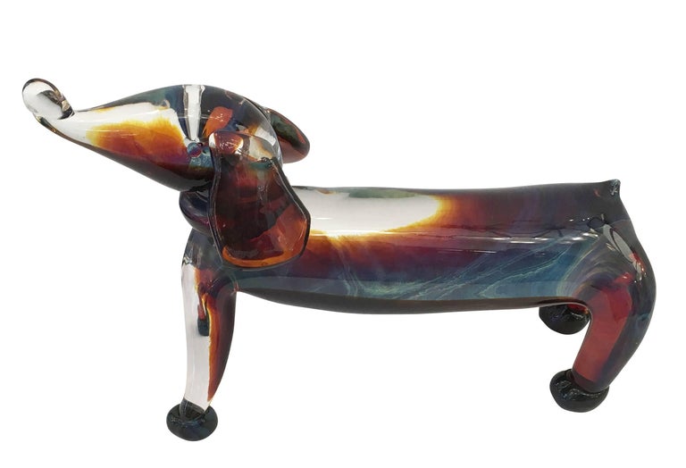 Vintage Murano Glass Dog Sculpture at 1stDibs