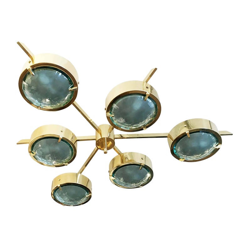 "Stella" Faceted Glass Ceiling Light by Fedele Papagni and Gaspare ...