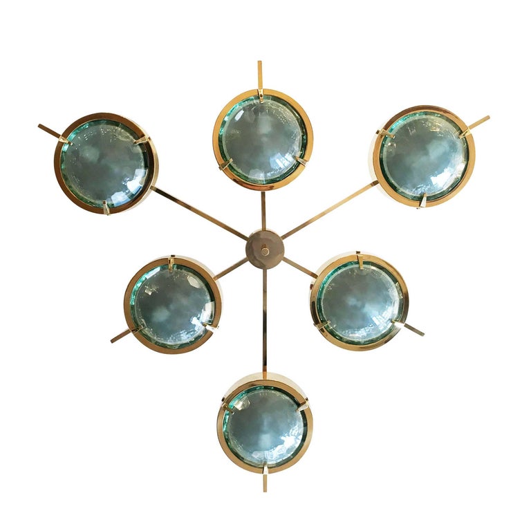 "Stella" Faceted Glass Ceiling Light by Fedele Papagni and Gaspare ...