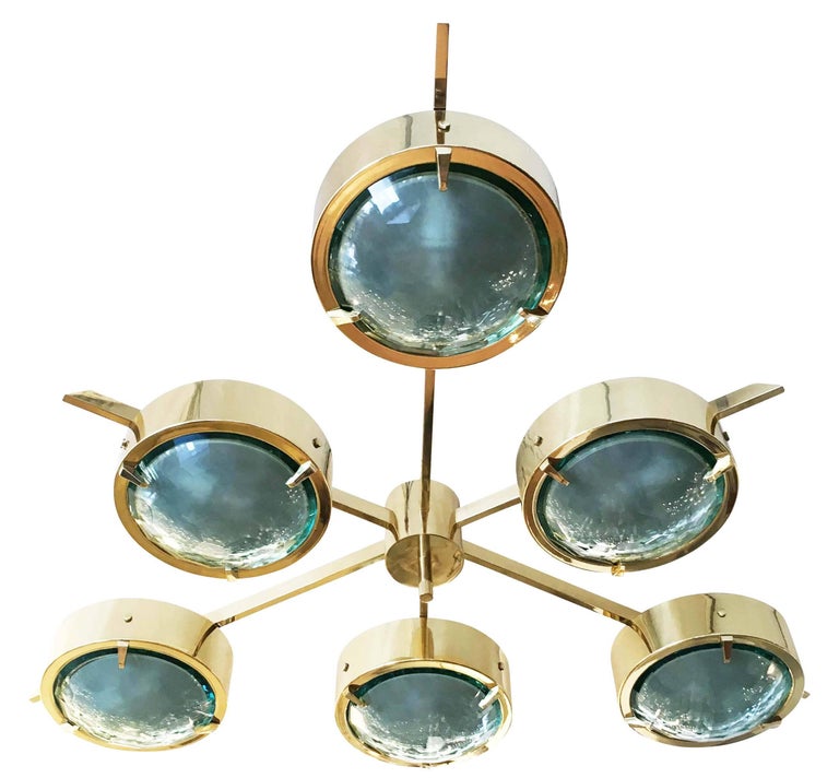 "Stella" Faceted Glass Ceiling Light by Fedele Papagni and Gaspare ...