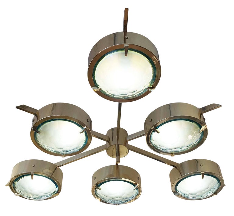 "Stella" Faceted Glass Ceiling Light by Fedele Papagni and Gaspare ...