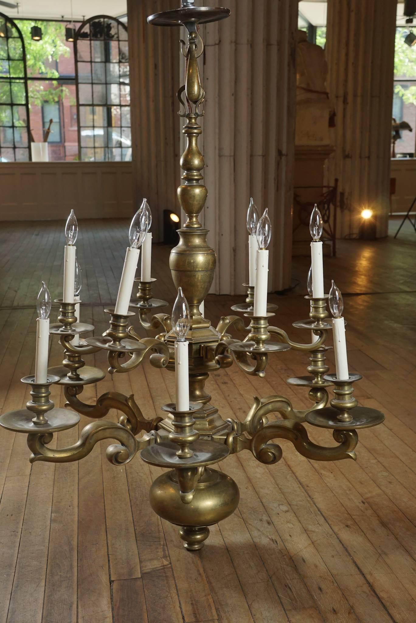 Brass Dutch Colonial Chandelier at 1stDibs