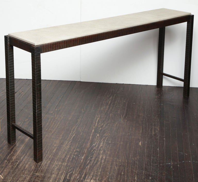 Shagreen Embossed Edelman Leather Console For Sale at 1stDibs