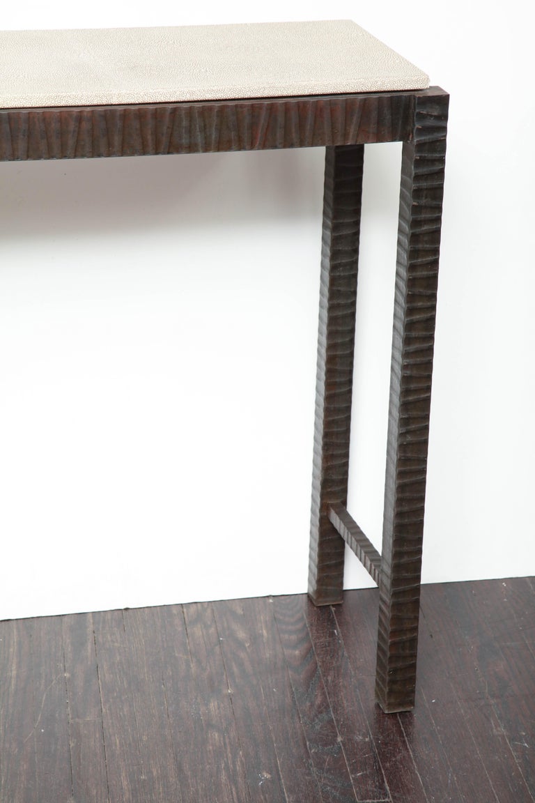 Shagreen Embossed Edelman Leather Console For Sale at 1stDibs
