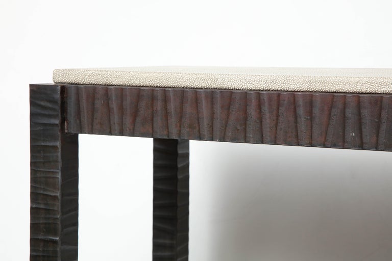 Shagreen Embossed Edelman Leather Console For Sale at 1stDibs