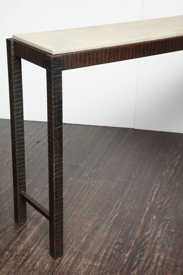 Shagreen Embossed Edelman Leather Console For Sale at 1stDibs