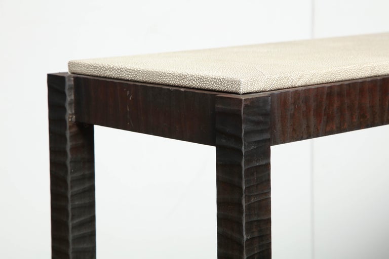 Shagreen Embossed Edelman Leather Console For Sale at 1stDibs