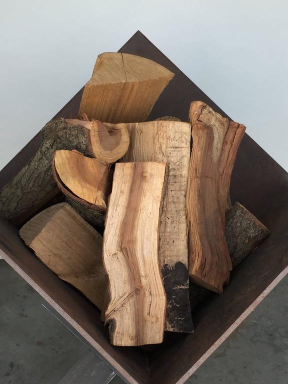 Large Patinated Steel Plate Brutalist Fire Pit or Log Holder at 1stDibs ...