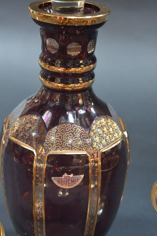 Set of Bohemian Gilded Crystal Glassware at 1stDibs