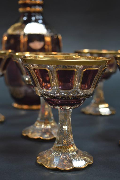 Set of Bohemian Gilded Crystal Glassware at 1stDibs