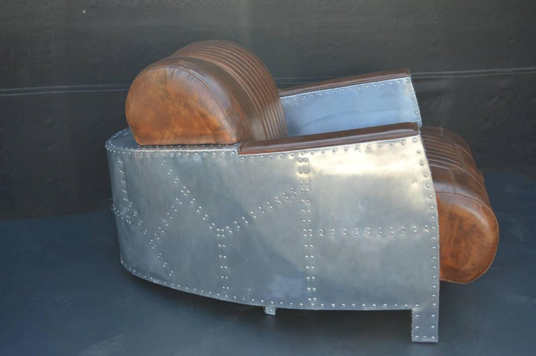 Pair of Riveted Aviator Chairs at 1stDibs