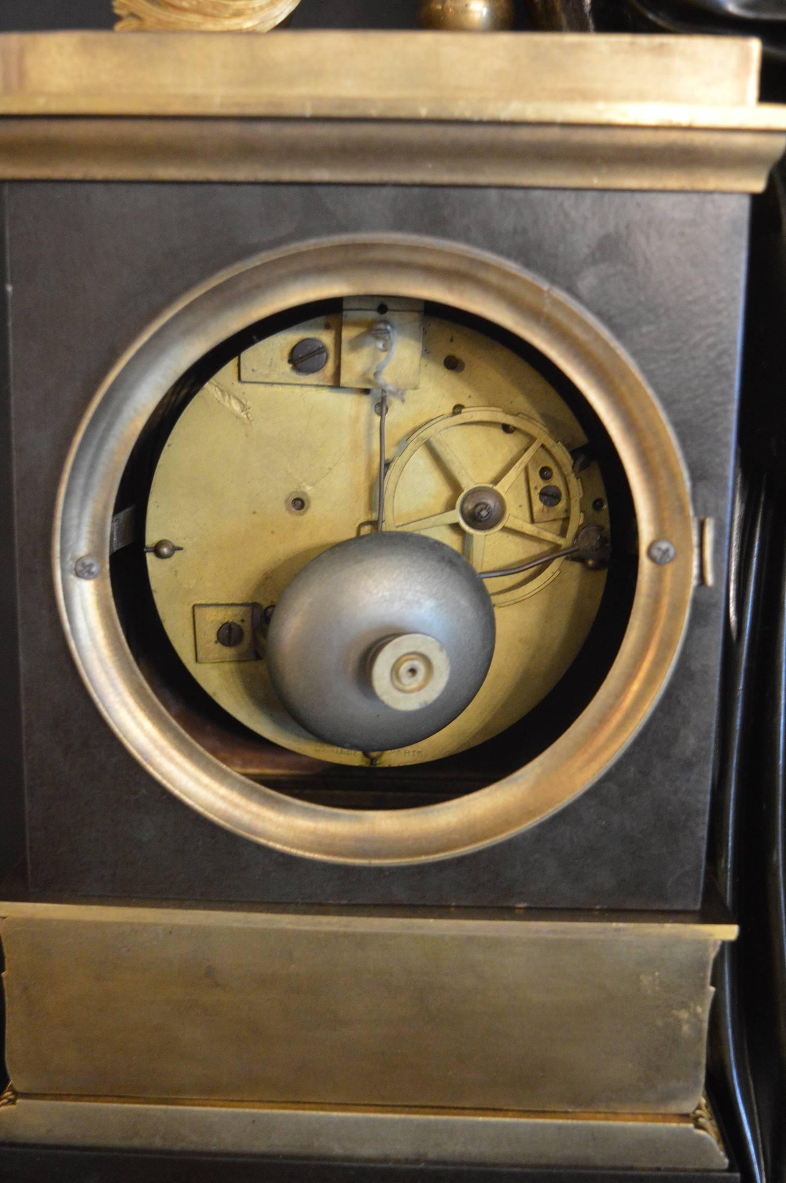 19th Century Empire French Clock For Sale at 1stDibs