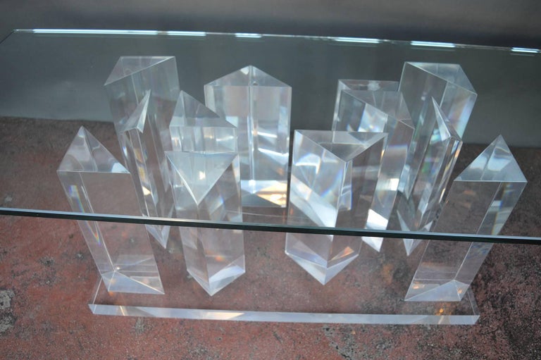 Lucite Prism Coffee Table at 1stDibs