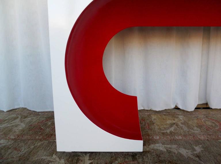 Modernist Red and White Console at 1stDibs