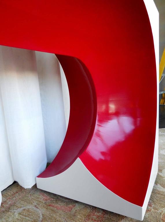 Modernist Red and White Console at 1stDibs