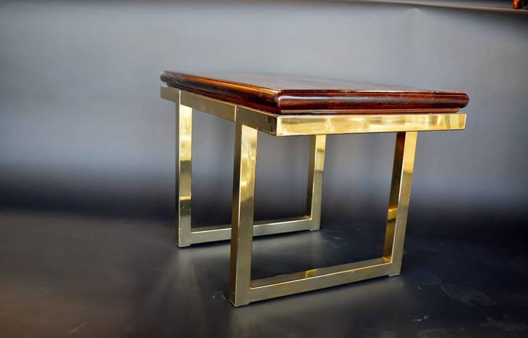 Pair of Oak Parquet Topped End Tables at 1stDibs