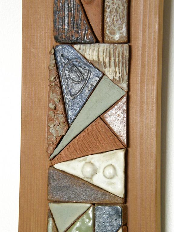 Abstract Ceramic Mosaic on Wood Relief Wall Sculpture by Peg Tootelian ...