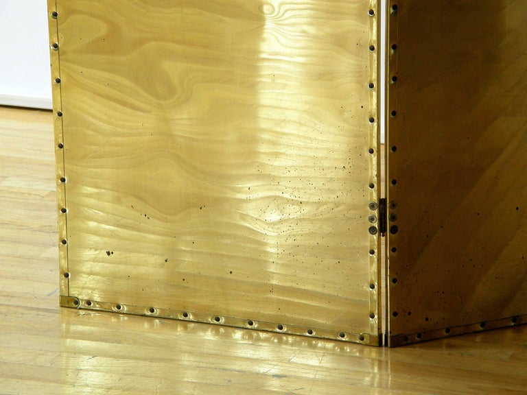 Riveted Brass Folding Screen at 1stDibs