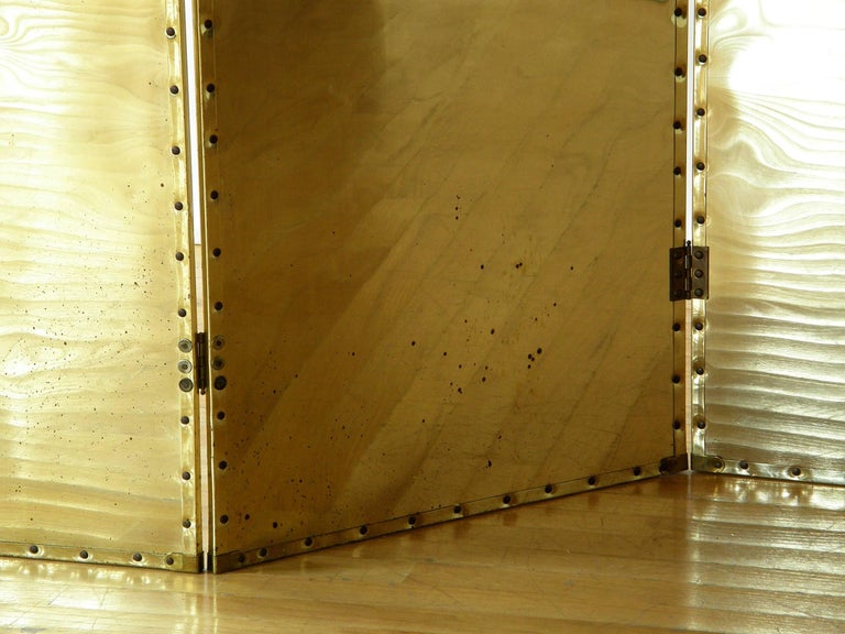 Riveted Brass Folding Screen at 1stDibs