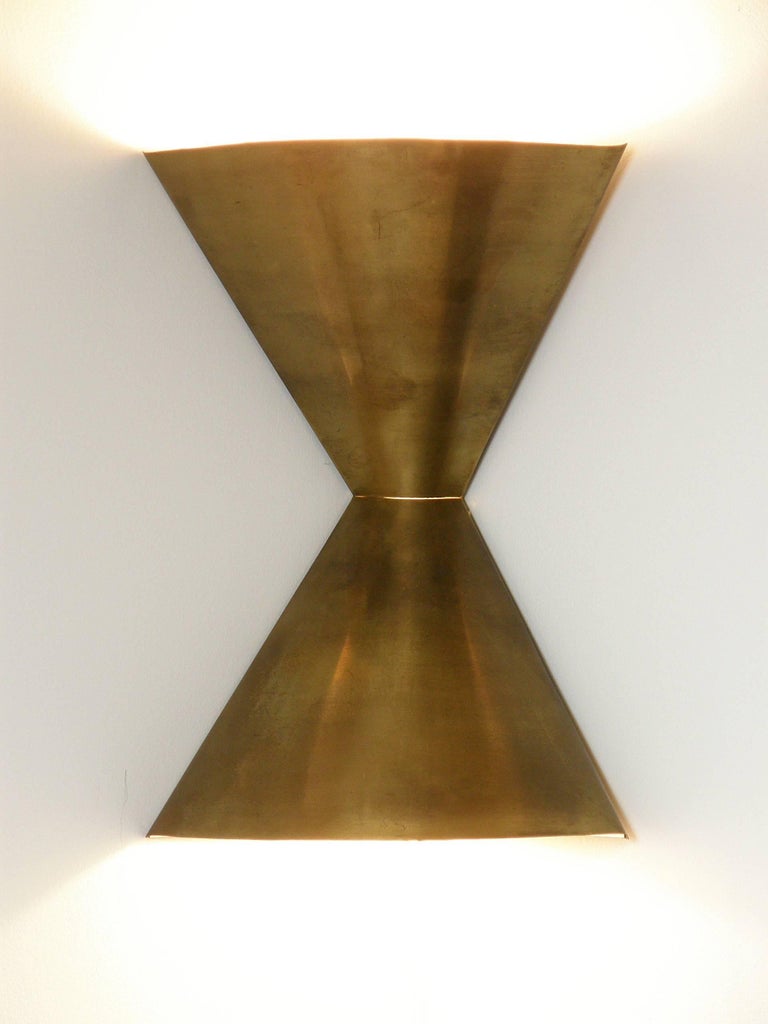 Edward Wormley Brass Corner Lamps for Lightolier with Upward and ...