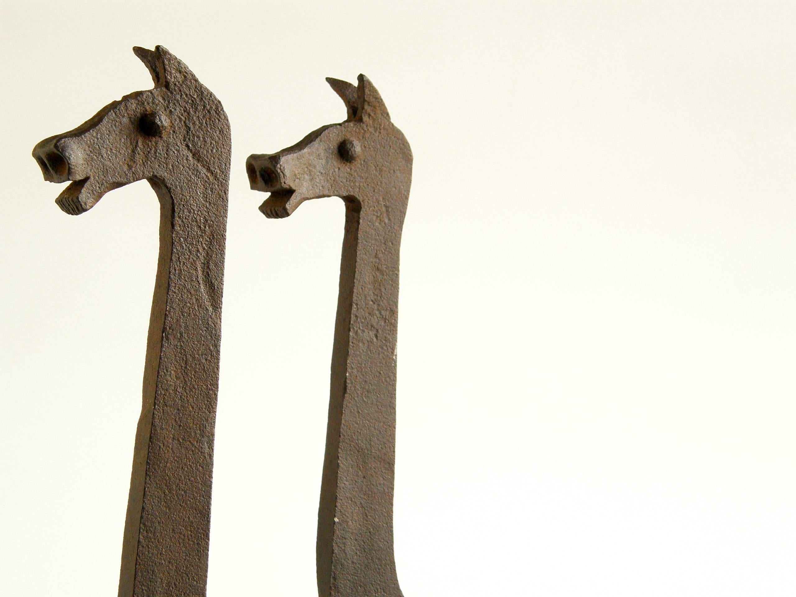 Figural Wrought Iron Fire Dog Andirons at 1stDibs | cast iron fire dogs ...