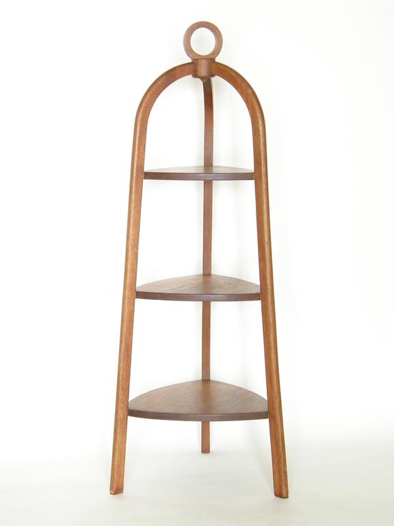 Teak Three-Tier Server Portable Dessert Cake Stand With Ring Handle ...