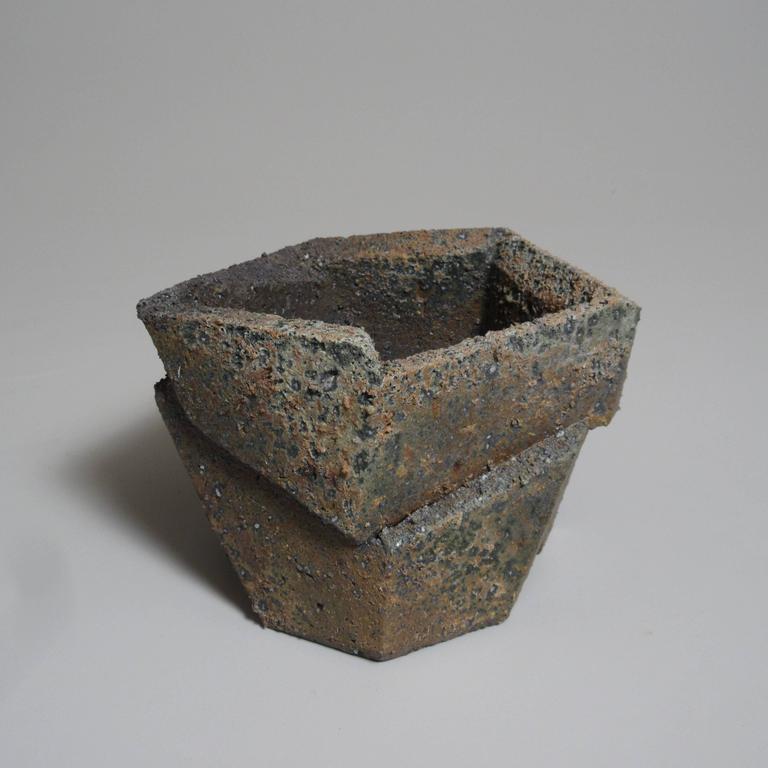 Jonathan Cross Wood Fired Black Stoneware Ceramic Planter For Sale at ...