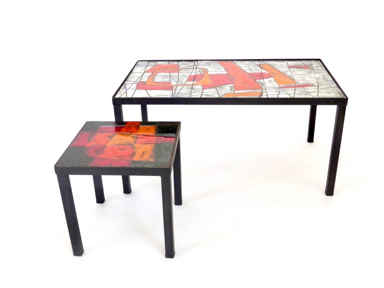Jean and Robert Cloutier French Ceramic Side Table Freres Cloutier, at ...