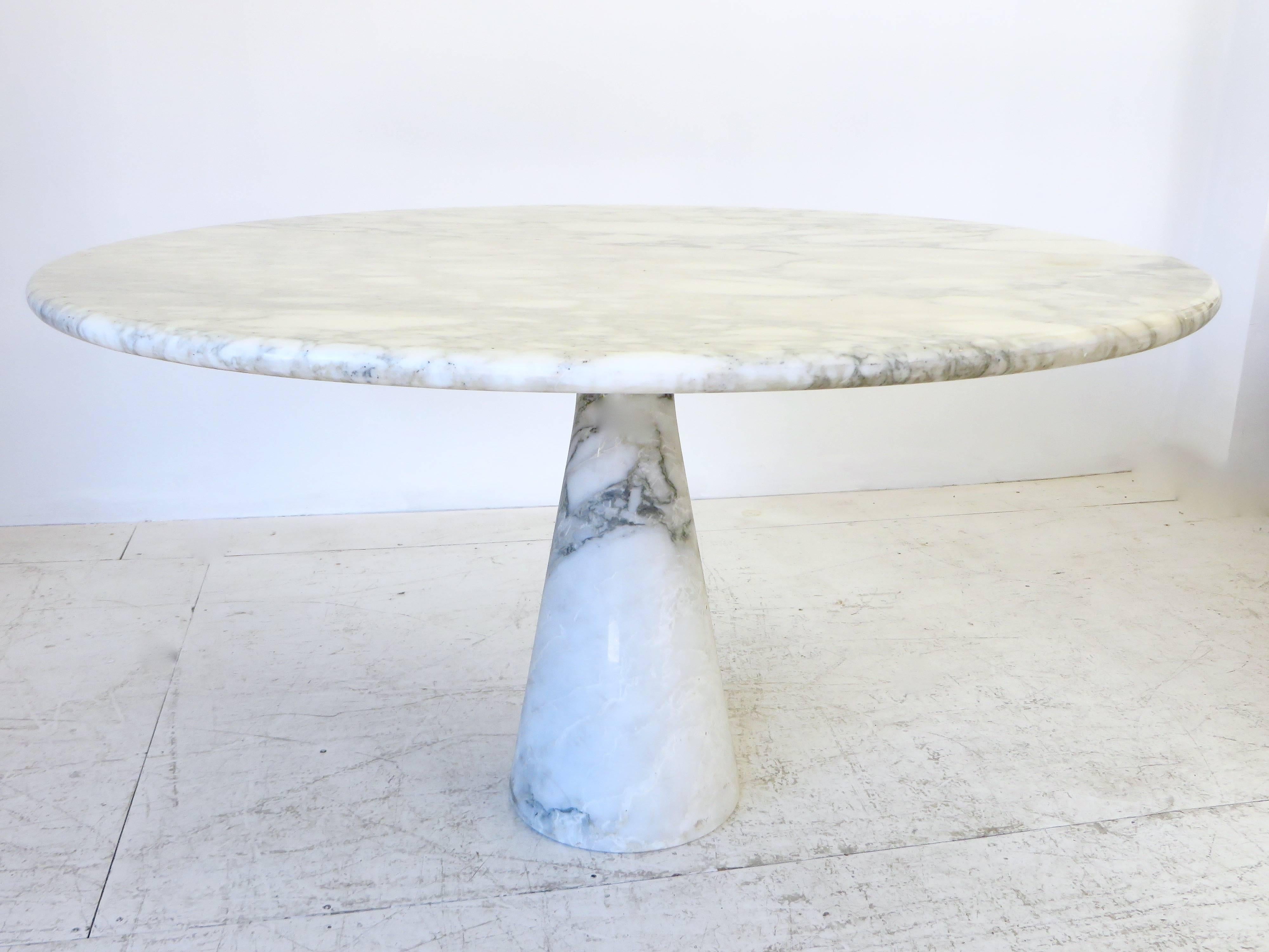 Italian Carrara Marble Dining Table by Angelo Mangiarotti at 1stDibs