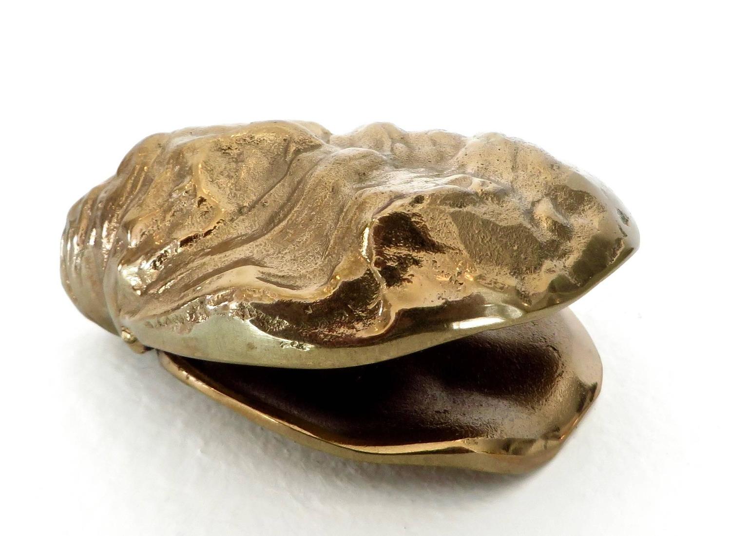 Petite Bronze Articulated Oyster Shell French Sculpture For Sale at 1stdibs