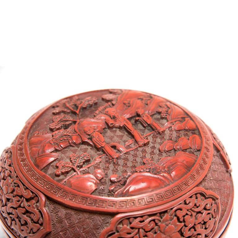 Early 19th Century Chinese Domed Cinnabar Box at 1stDibs