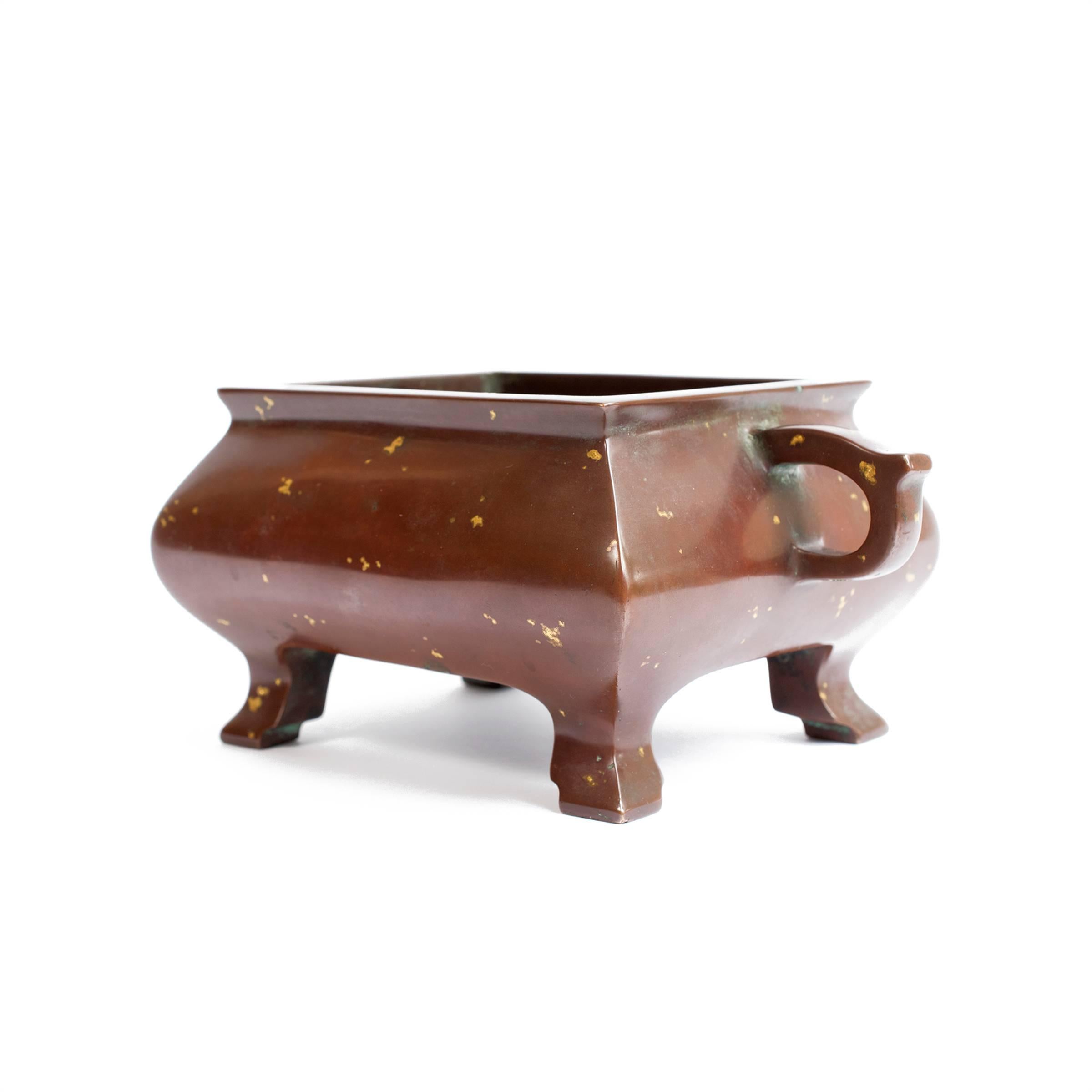 Chinese Gold Splashed Bronze Censer at 1stDibs