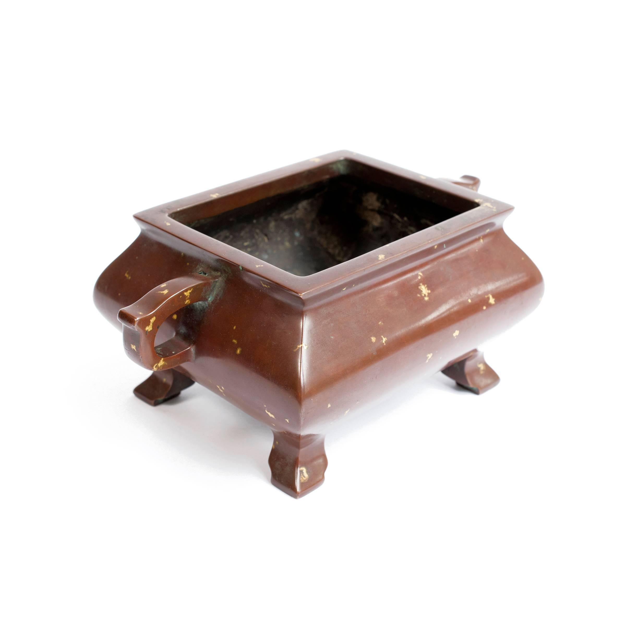 Chinese Gold Splashed Bronze Censer at 1stDibs
