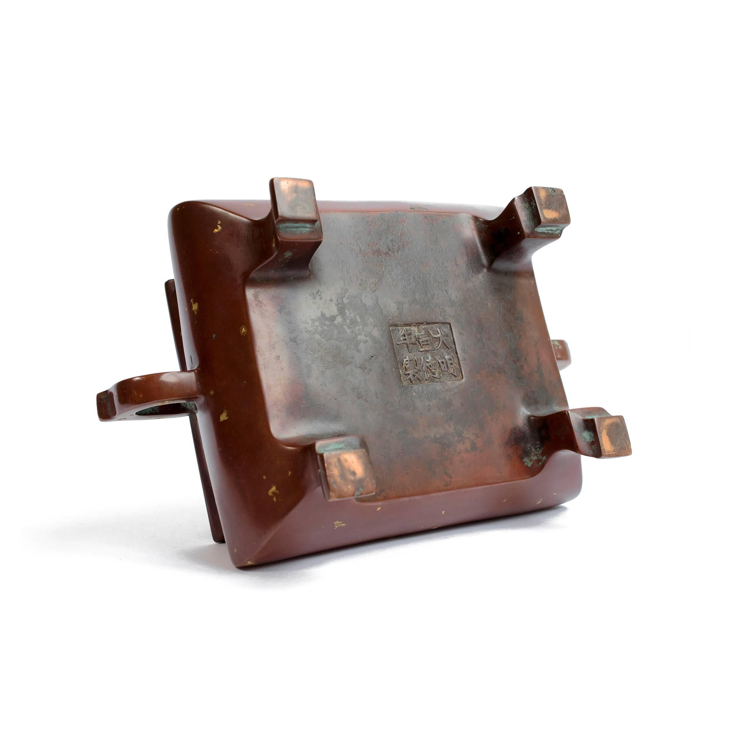 Chinese Gold Splashed Bronze Censer at 1stDibs