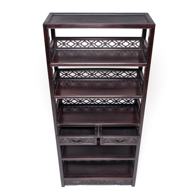 Pair of Chinese Fine Scholar's Scroll Shelves For Sale at 1stDibs