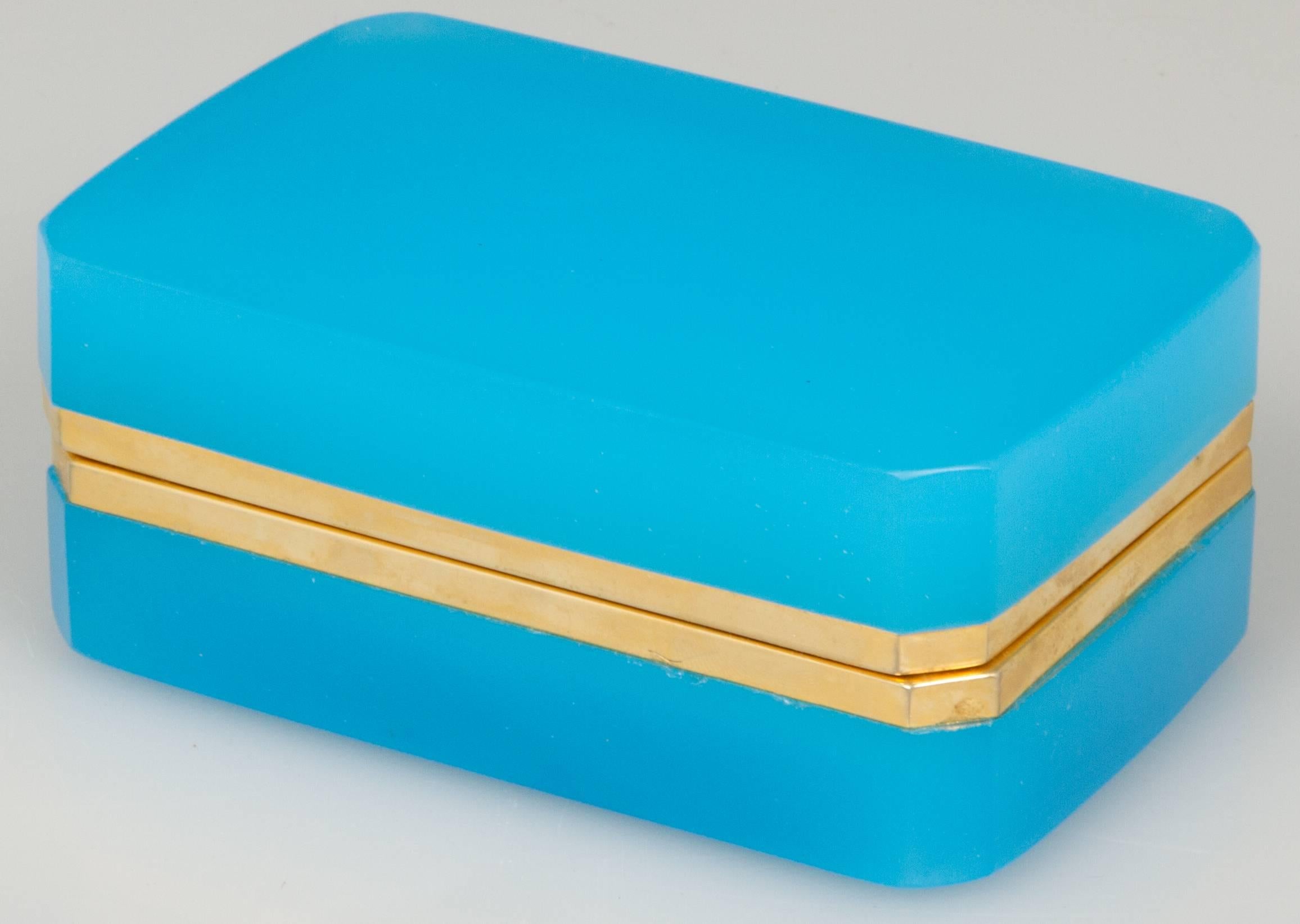 Cenedese Beautiful Blue Glass Box at 1stDibs