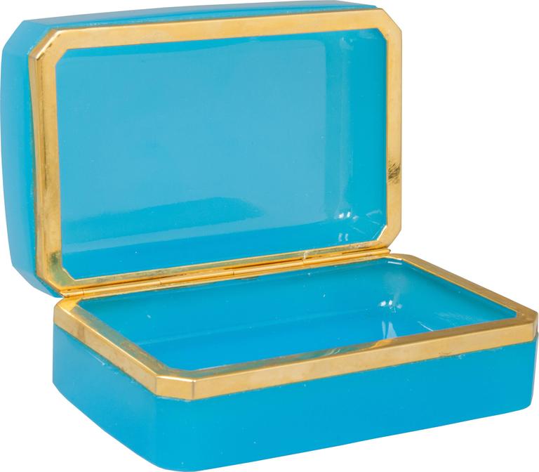 Cenedese Beautiful Blue Glass Box at 1stDibs