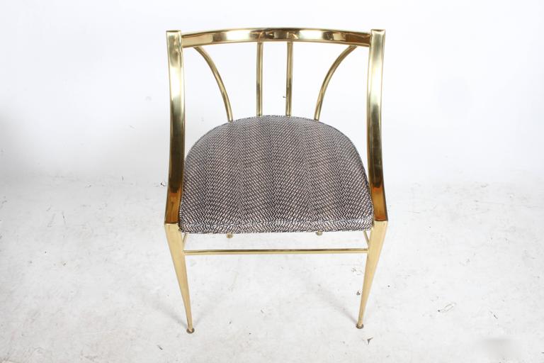 Italian Brass Side or Desk Chair at 1stDibs